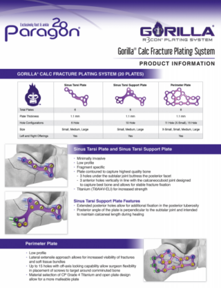 Gorilla® Calc Fracture Plating System - Paragon 28
