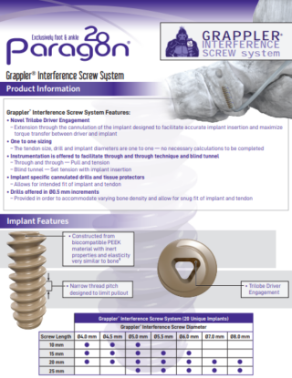 Grappler™ Interference Screw System - Paragon 28