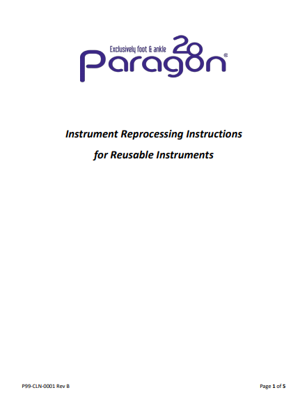 Reprocessing Instructions – Paragon 28
